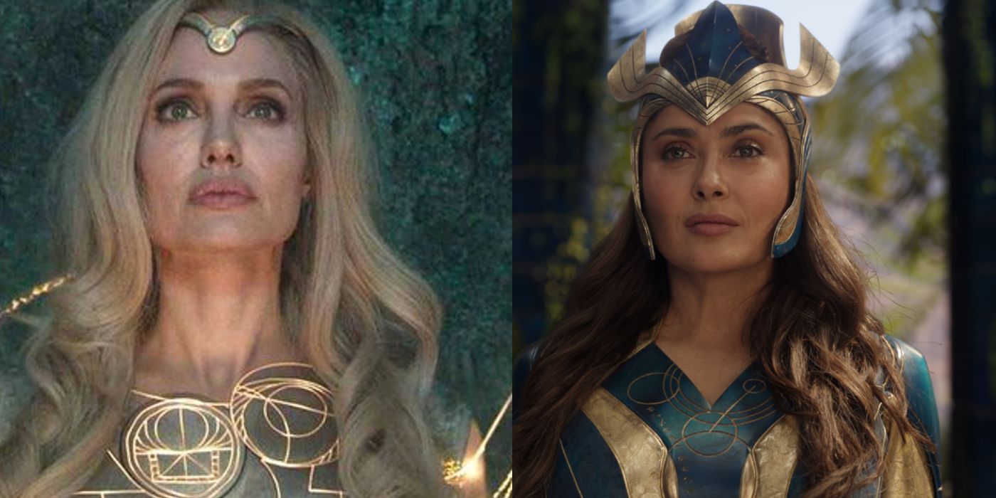 Angelina Jolie Salma Hayek Interview Eternals Screen Rant