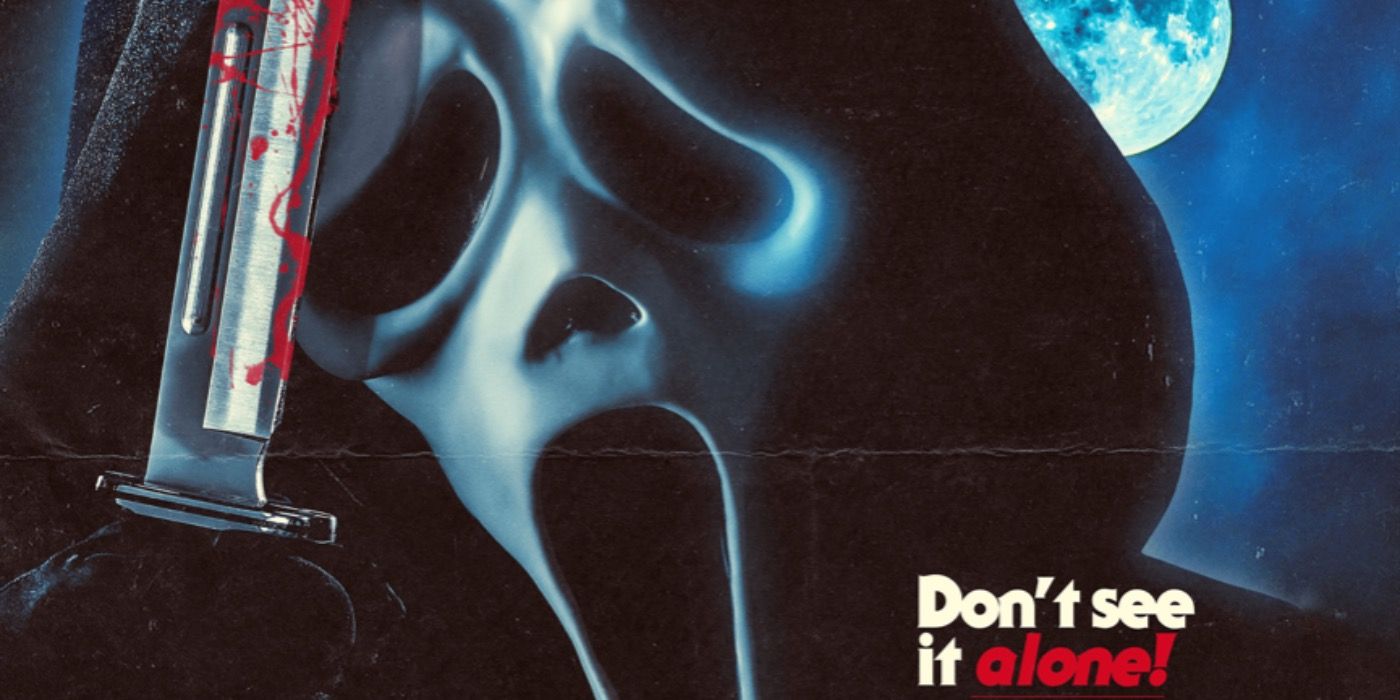 Ghostface Kills in the Moonlight in New Scream 2022 Retro Poster